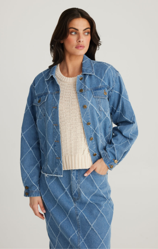 Talisman - ARTEMIS JACKET - DENIM - TA24093-2 - Last One - Princess Bazaar