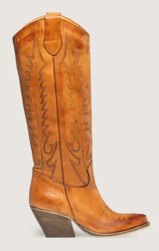 Kali Shoes, Napoli, Italy - Nabiki Leather Texan Boots - Princess Bazaar